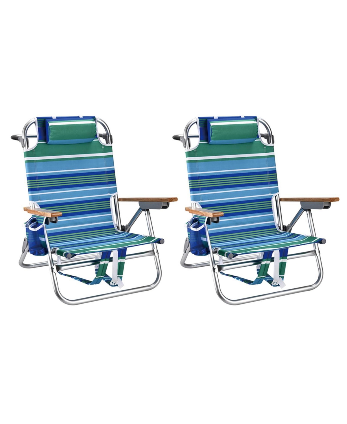 Click here for Aofar 2 Pack 10in Packpack Beach Chairs Wood Blue... prices