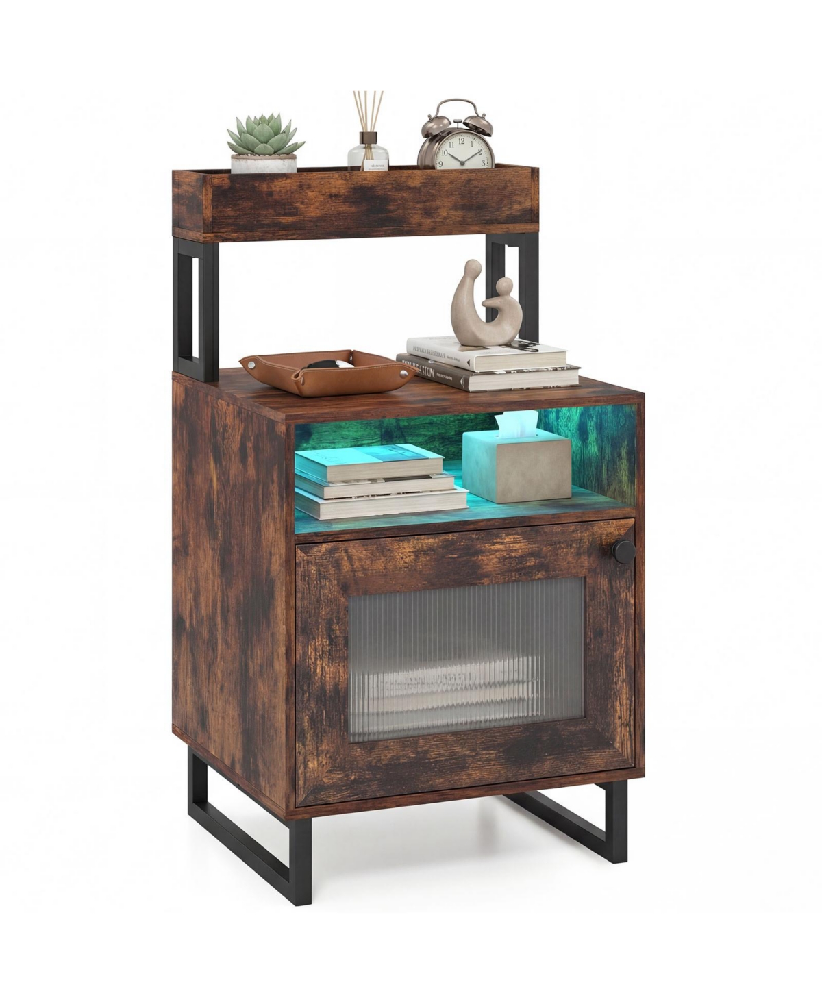 Click here for Costway Nightstand with Led Lights  Modern End Tab... prices