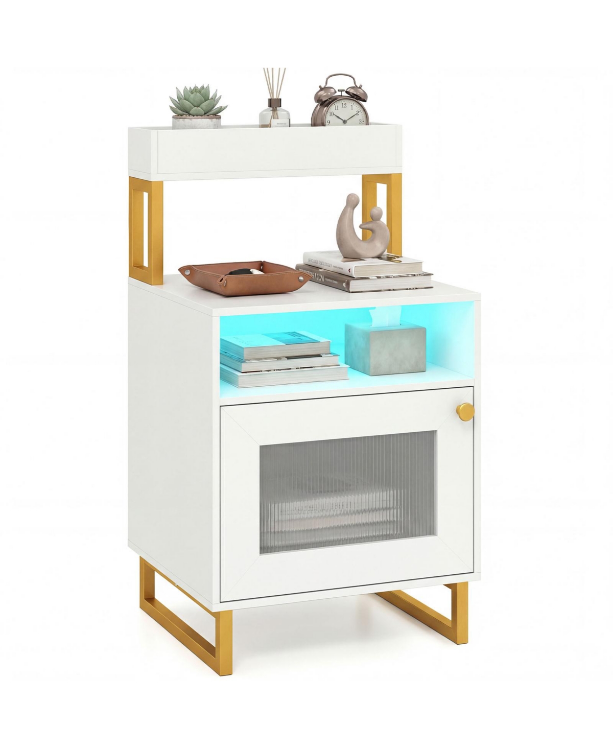 Click here for Costway Nightstand with Led Lights  Modern End Tab... prices