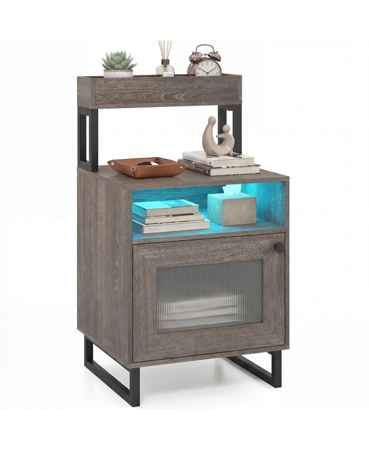 Click here for Costway Nightstand with Led Lights  Modern End Tab... prices