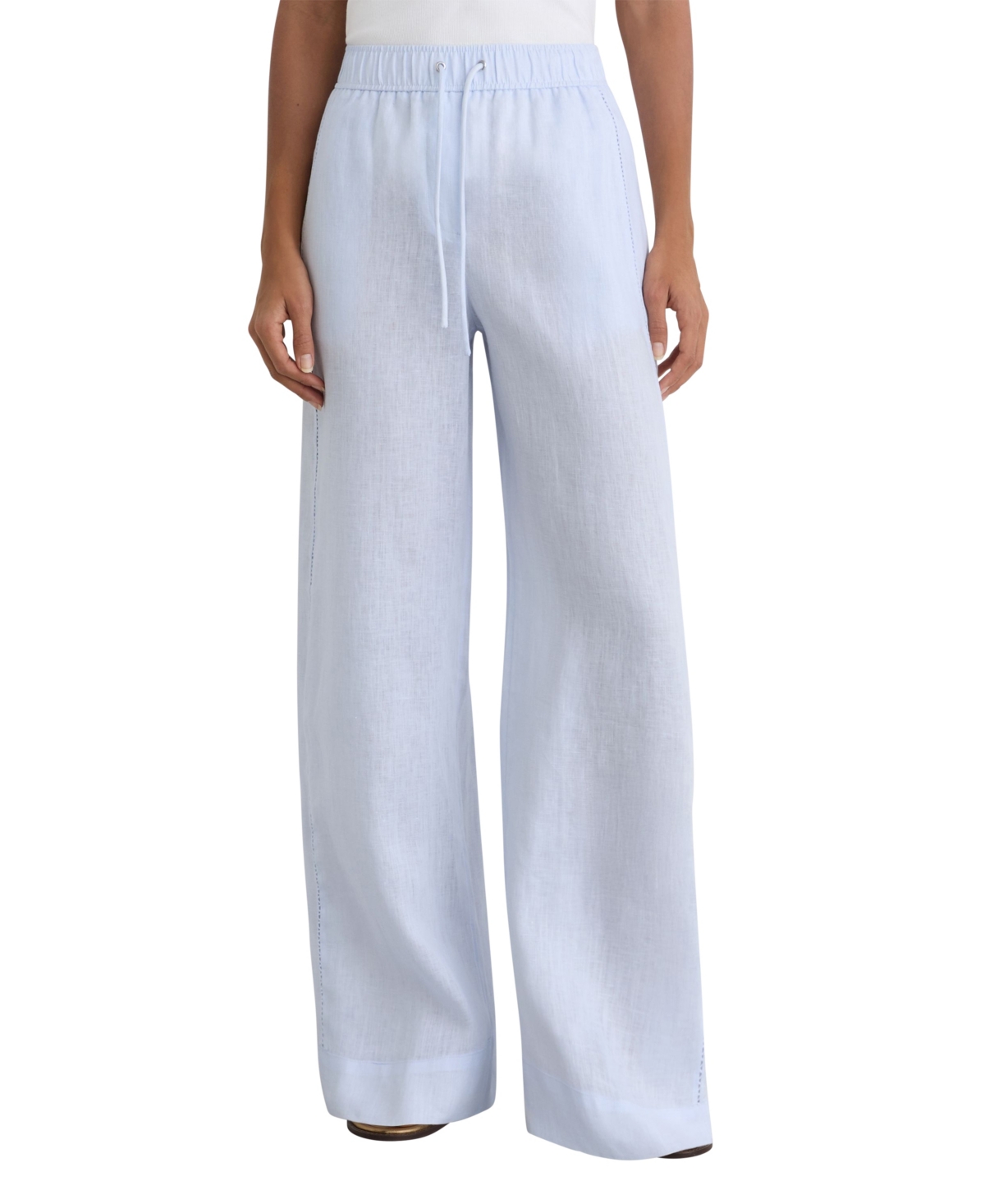 Click here for Reiss Petite Riley Wide-Leg Trousers - Silver Blue prices
