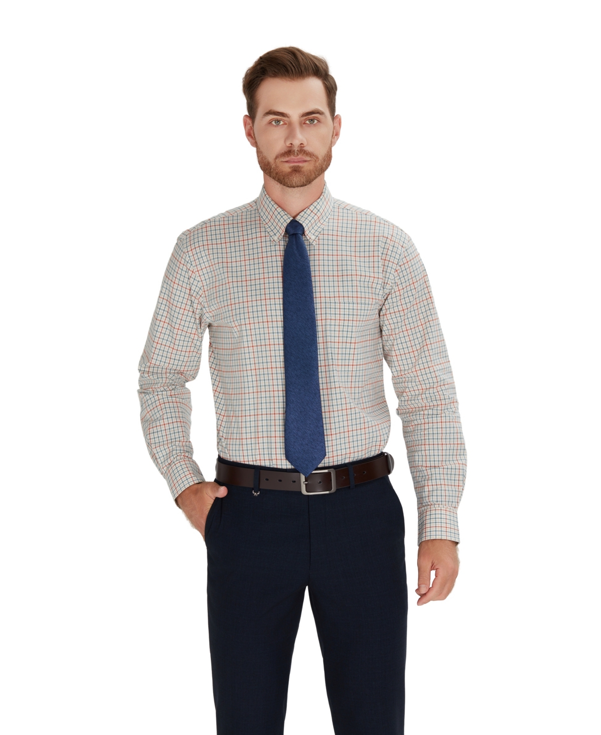 Click here for Club Room Mens Regular-Fit Harrington Plaid Dress... prices