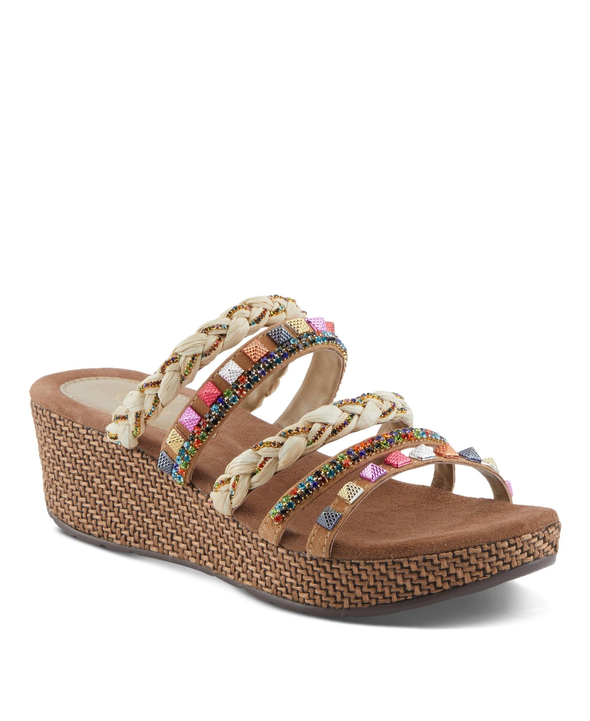 Click here for Azura Womens Shinychic Wedge Sandal with Suede Upp... prices