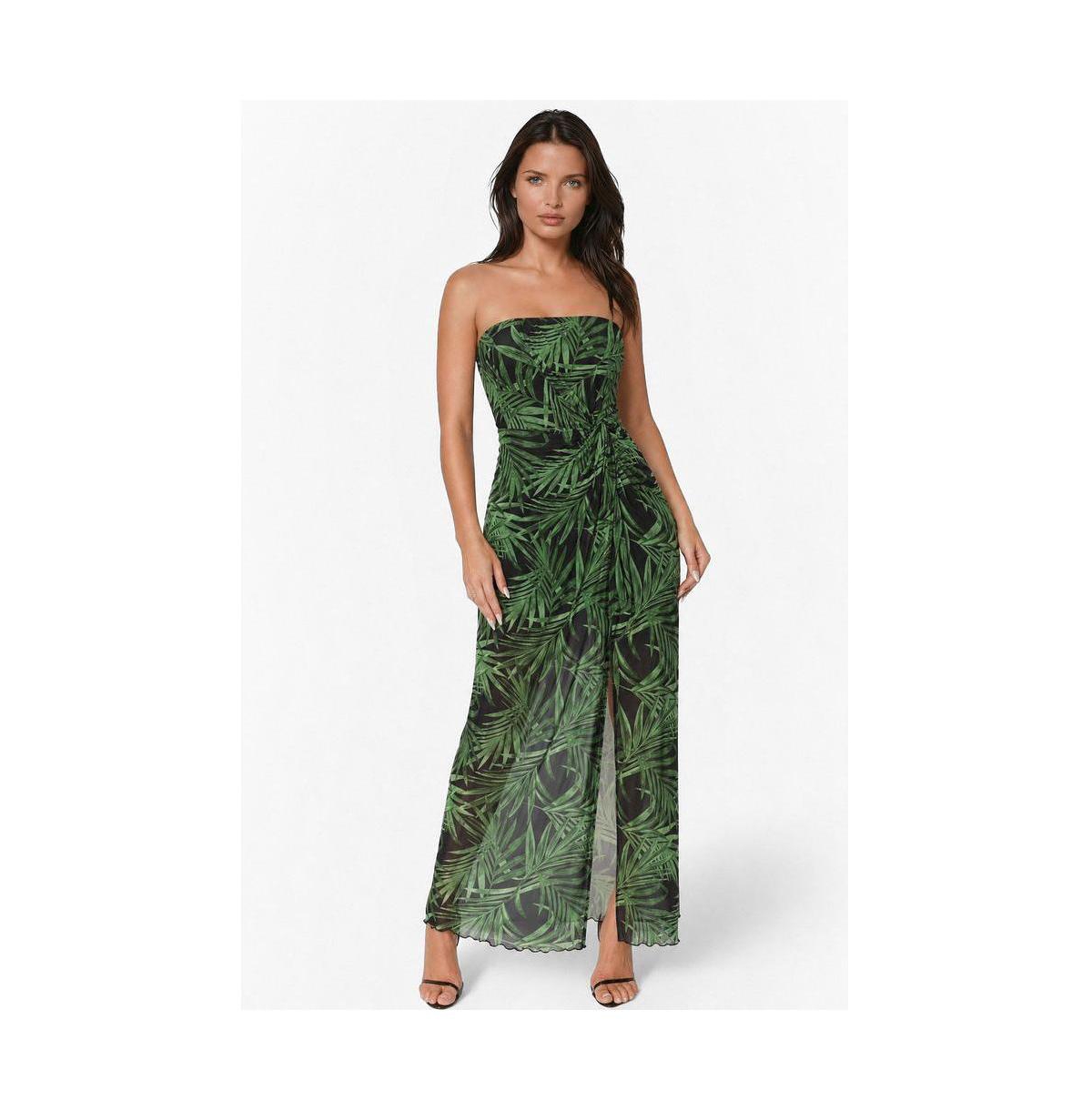 Click here for Bebe Womens Printed Mesh Twist Waist Strapless Max... prices