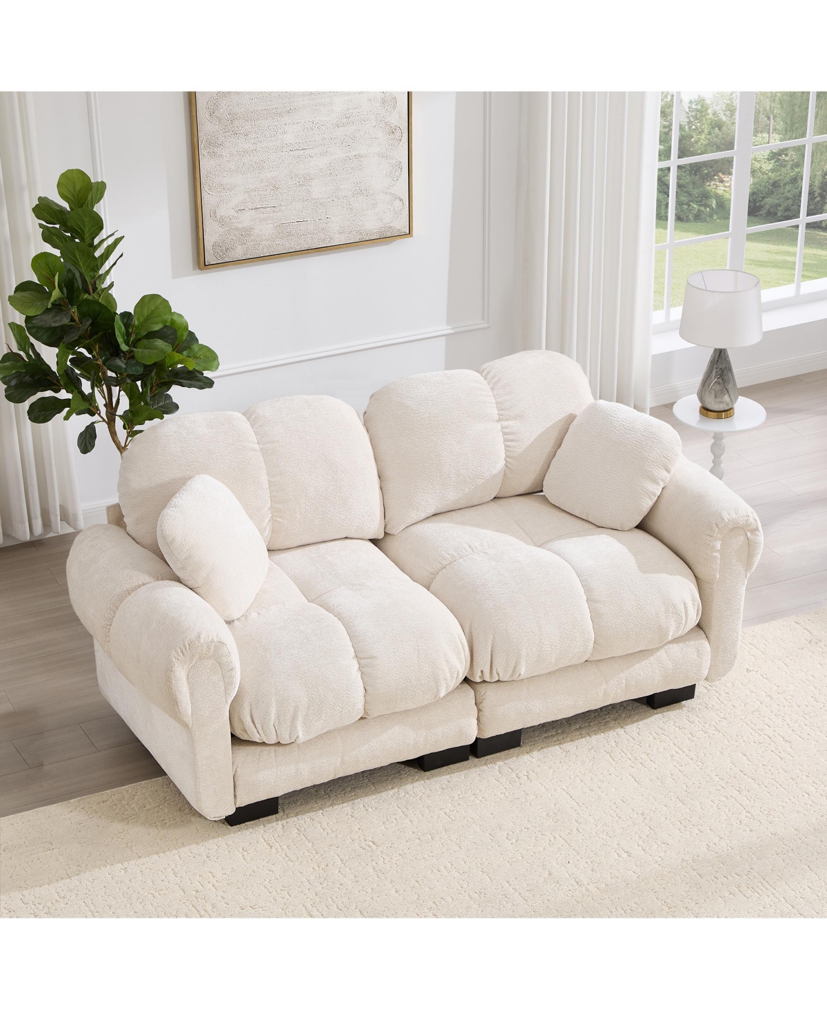 Click here for Boyel Living Chenille Cloud Loveseat Sofa with Exq... prices