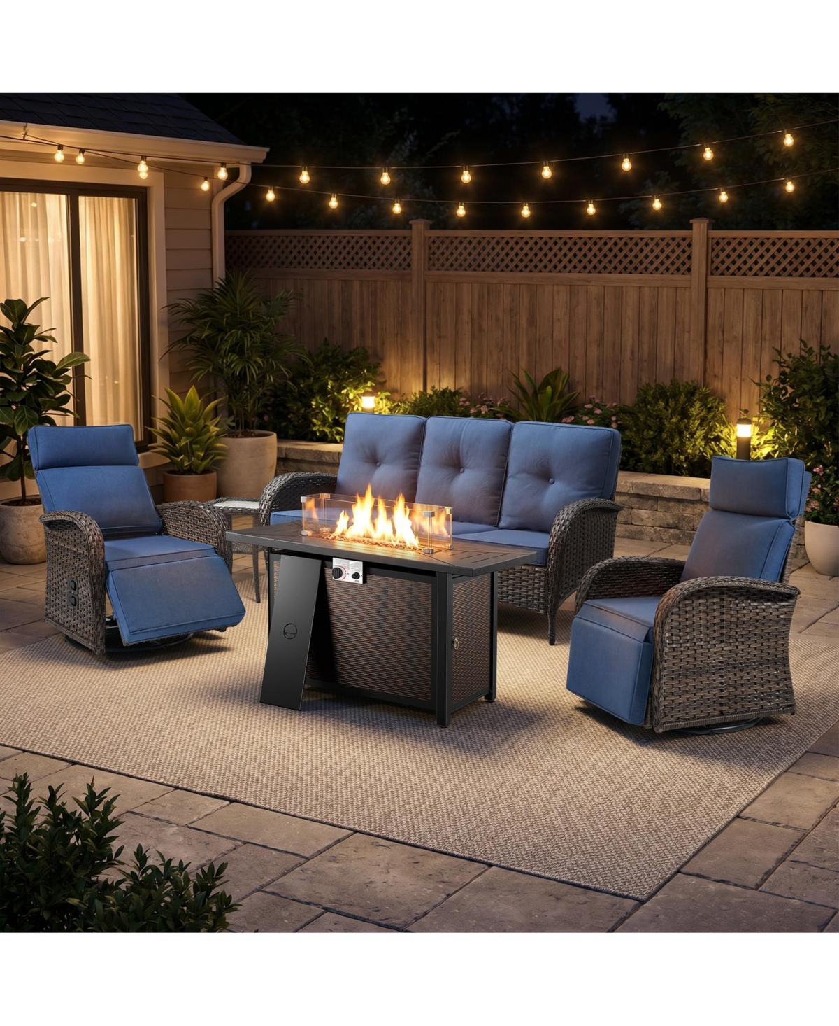 Click here for Pocassy 5-Pieces Outdoor Wicker Patio Conversation... prices