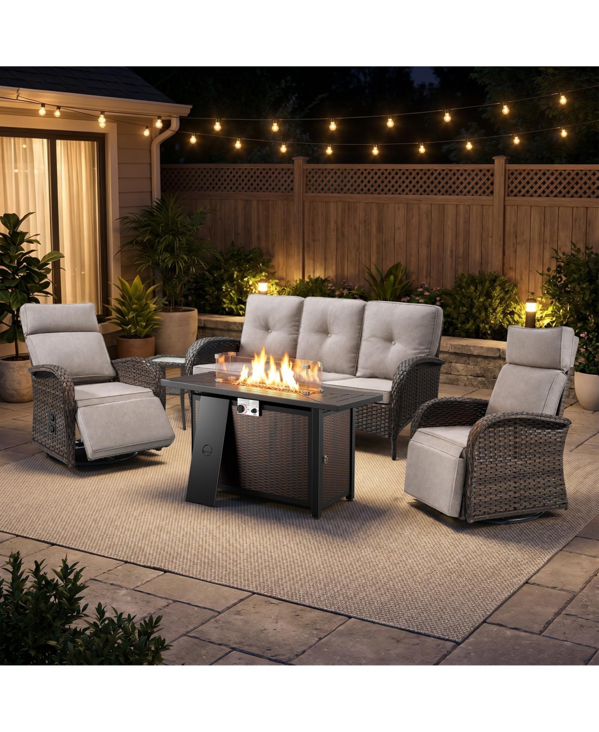 Click here for Pocassy 5-Pieces Outdoor Wicker Patio Conversation... prices