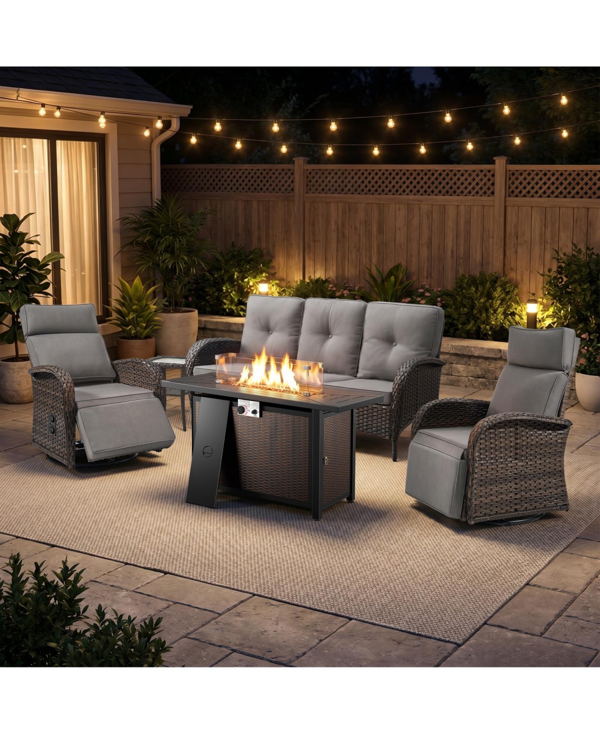Click here for Pocassy 5-Pieces Outdoor Wicker Patio Conversation... prices