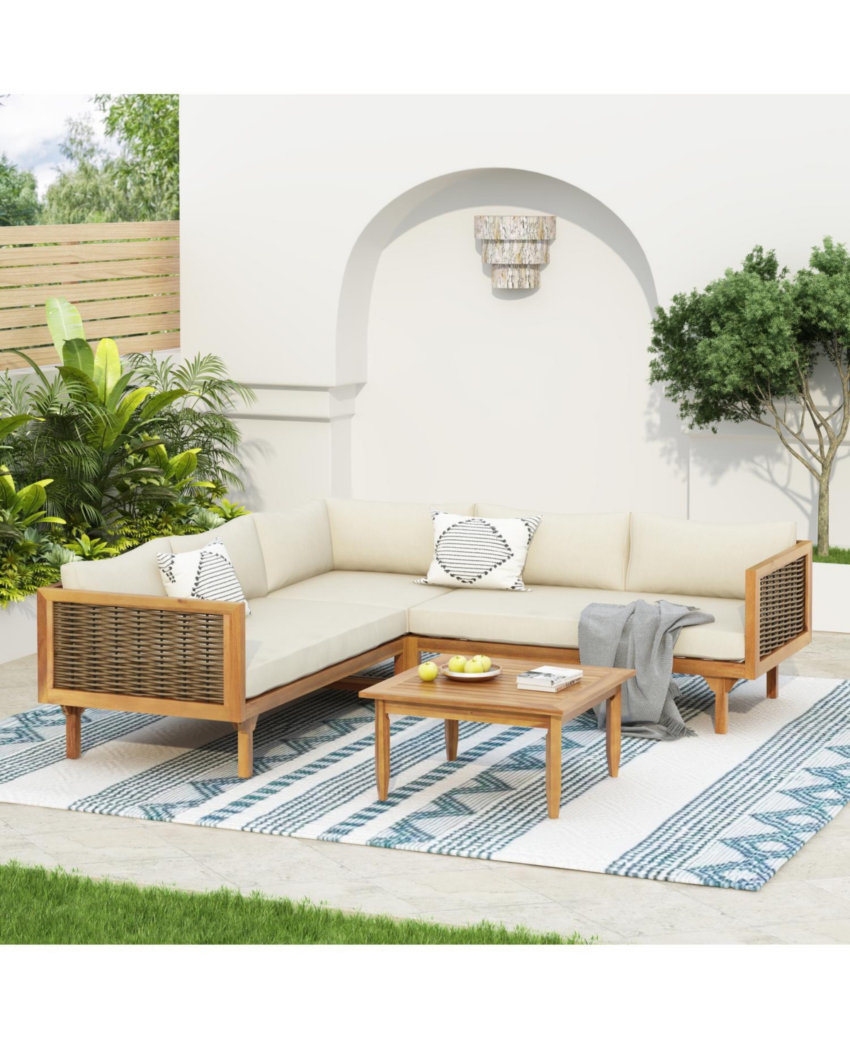 Click here for Streamdale Furniture Acacia Wood Sectional Seating... prices