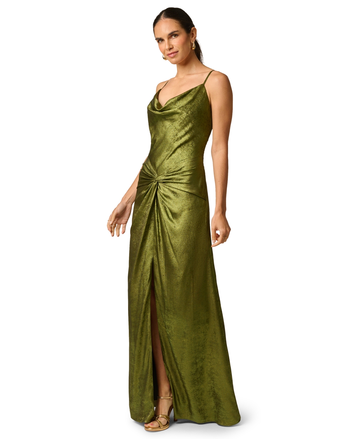 Click here for Adrianna Womens Cowl Neck Foiled Chiffon Maxi Dres... prices