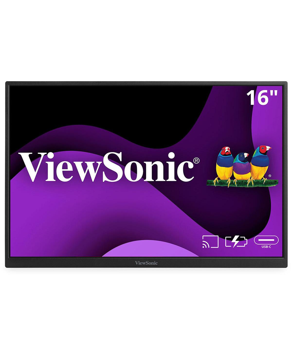 ViewSonic VG1656N 16 1200p IPS Wireless Portable Monitor with 2 Way Powered 60W USB C  Built-in 4000 mAh Battery and Stand with Smart Cover