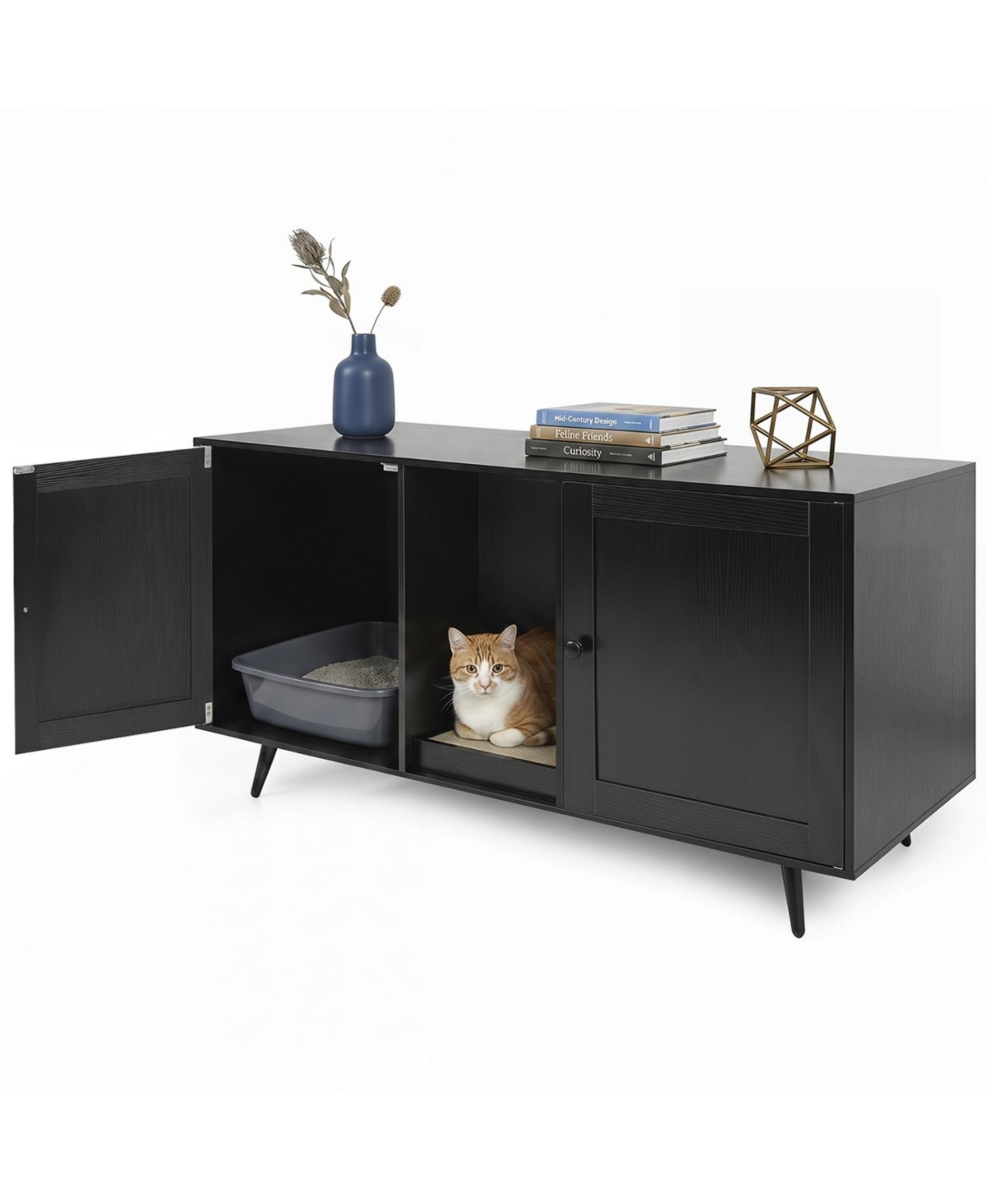 Click here for Ruie Double Cat Litter Box Enclosure for 2 Cats wi... prices