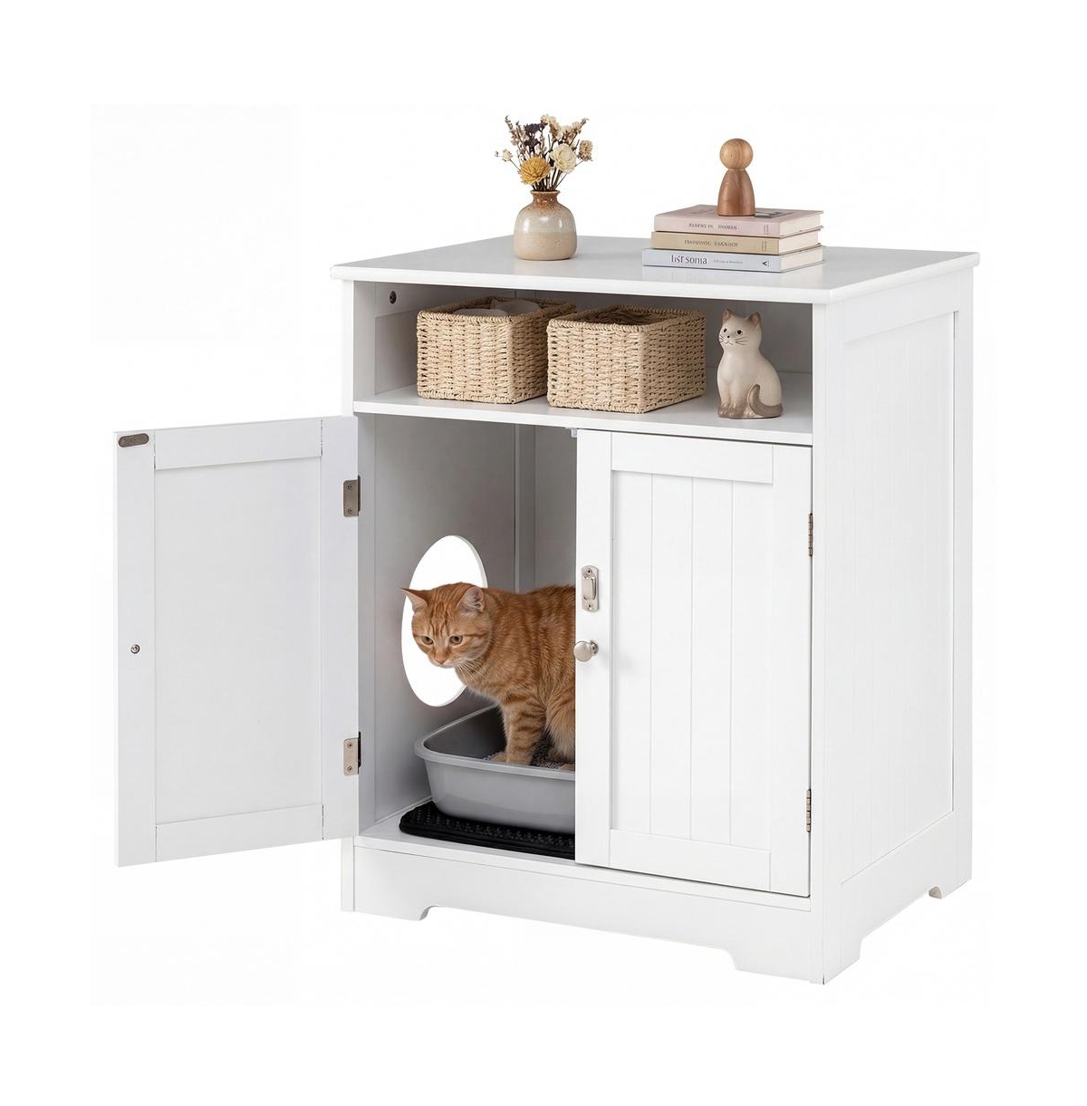 Click here for Ruie Hidden Cat Litter Box Enclosure Furniture Was... prices