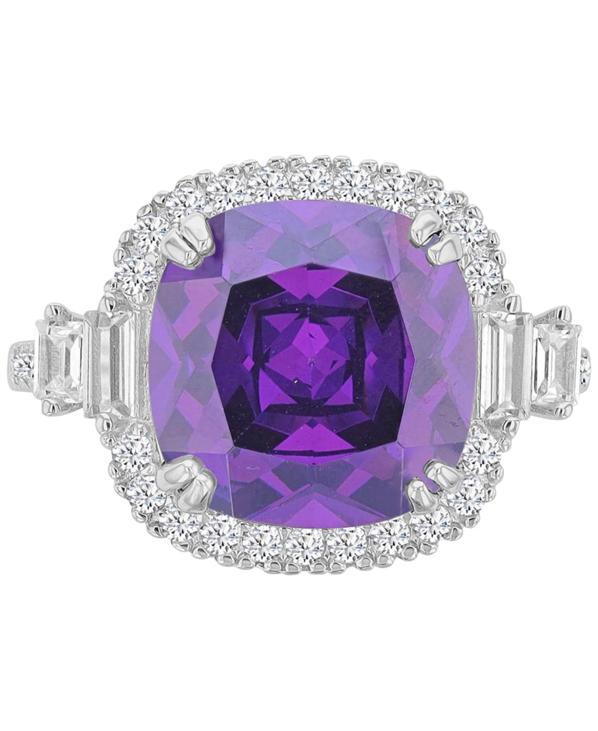 Click here for Macys Amethyst Cushion Bridal Ring - Silver prices
