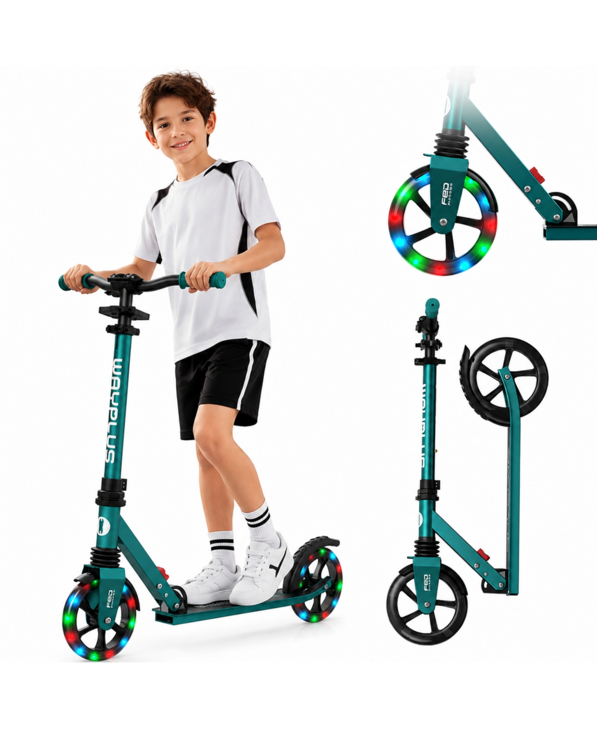 Click here for Fed Fitness KS1 Foldable Kick Scooter with Led Lig... prices