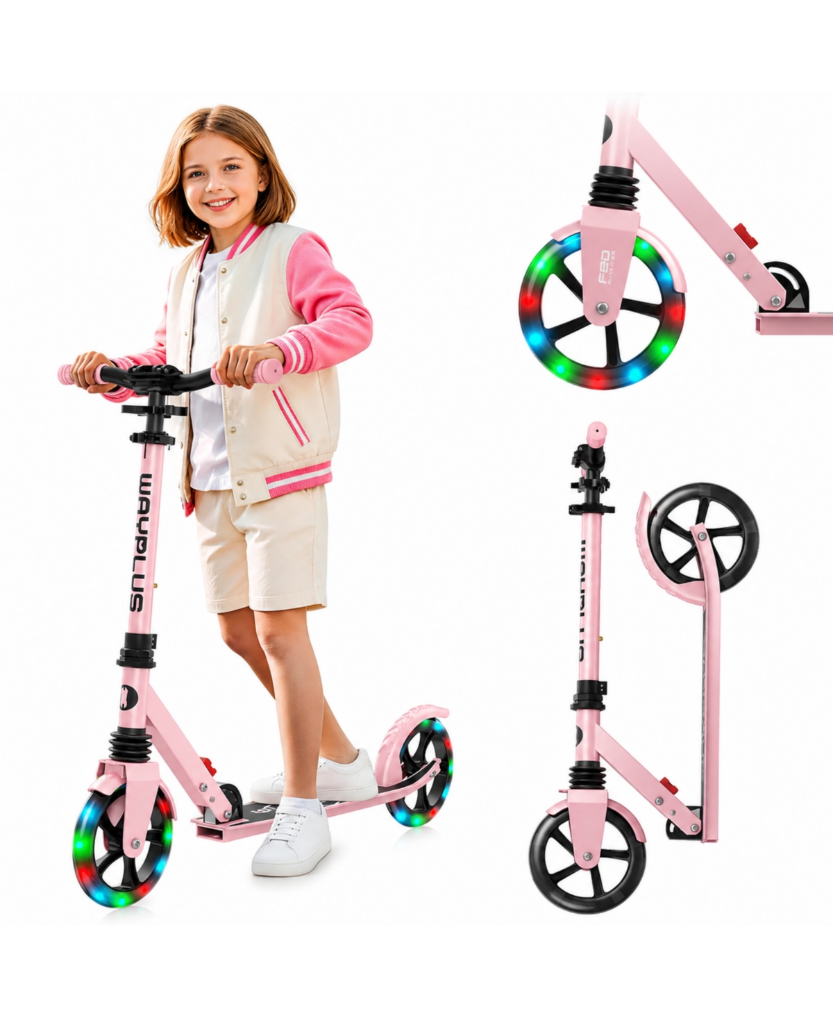 Click here for Fed Fitness KS1 Foldable Kick Scooter with Led Lig... prices