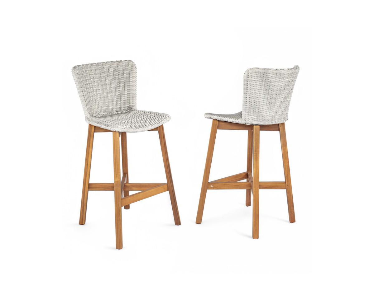 Click here for sumyeg Lymington Outdoor Bar Stool Set of 2  Teak... prices