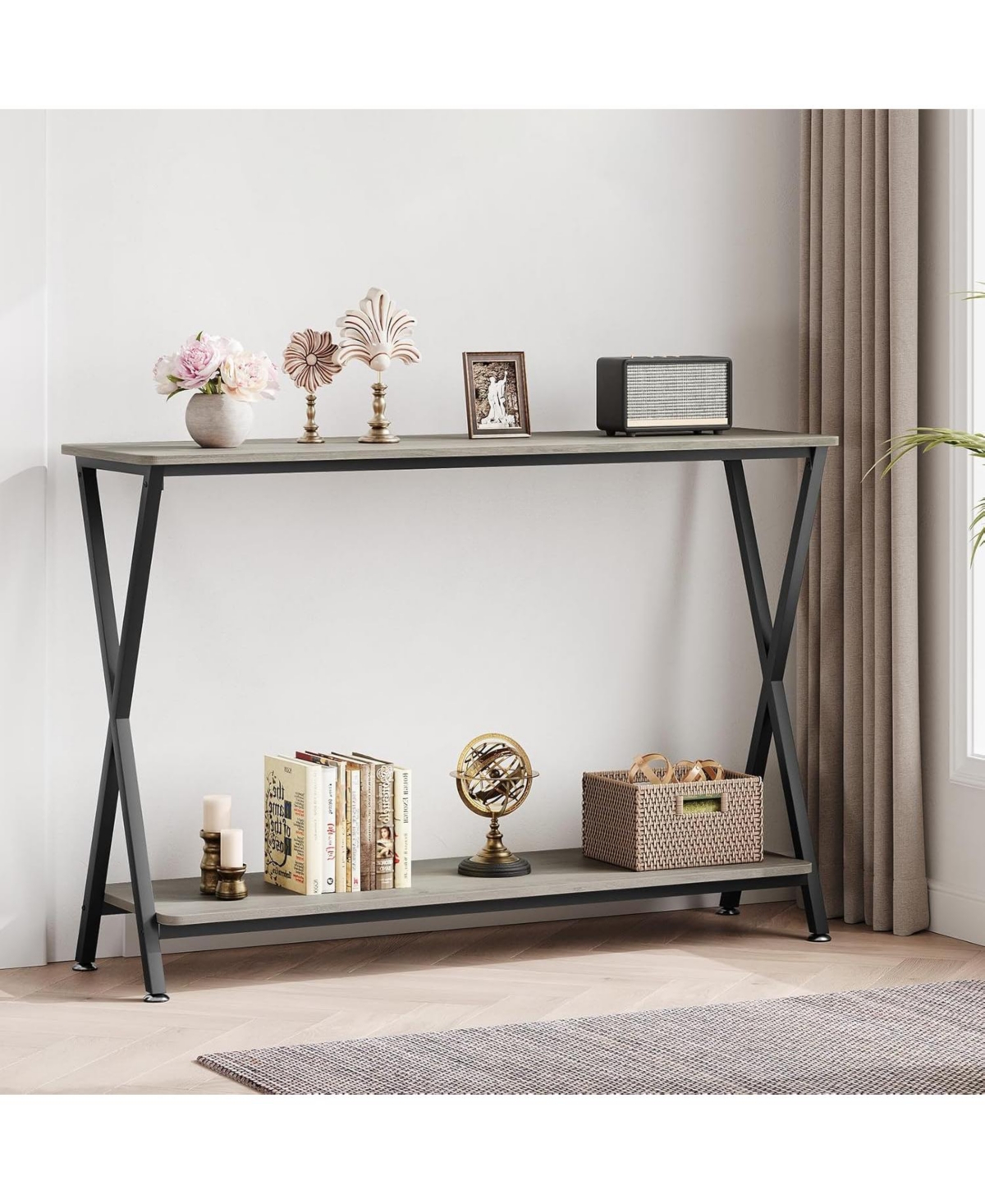 Click here for homfan 41 Narrow 2-Tier Console Table with Storage... prices
