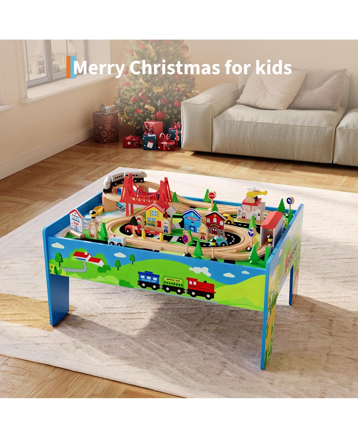 Click here for homfan Train and City 2 in 1 Reversible 80-Piece W... prices