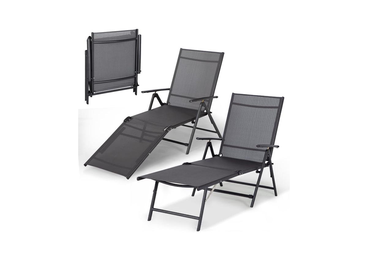 Click here for Aecojoy Set of 2 Adjustable Folding Chaise Lounge... prices