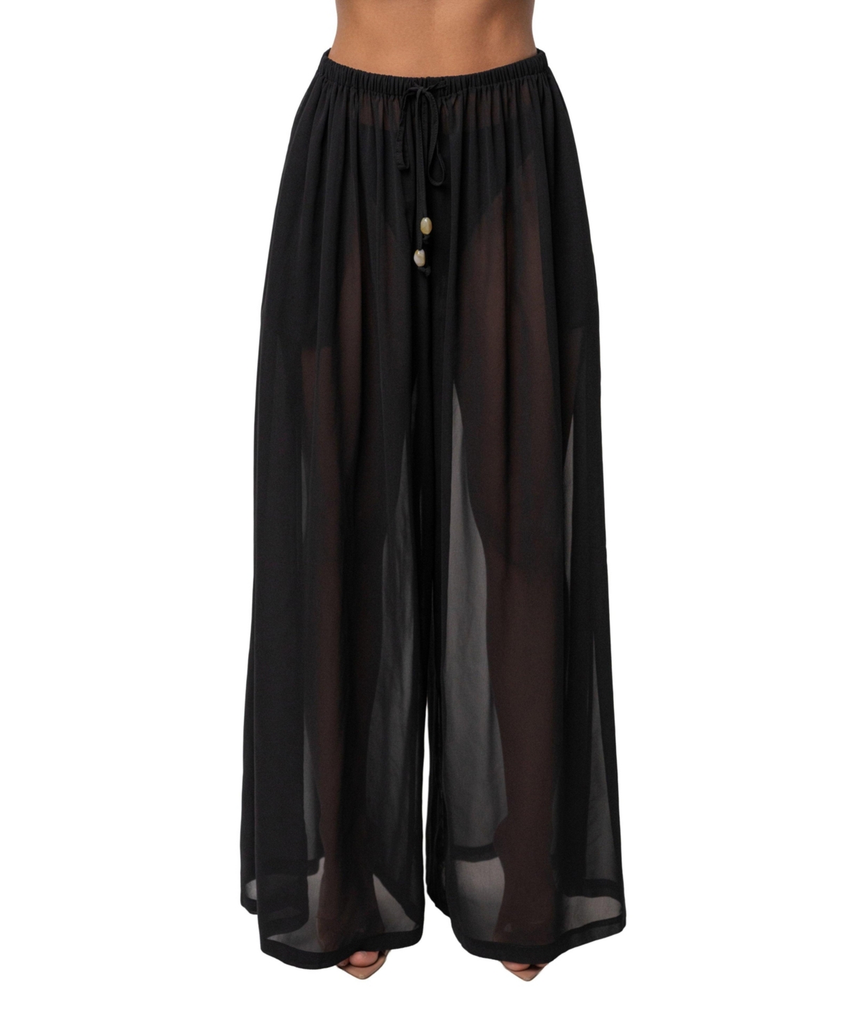 Click here for Jluxlabel Womens Resort Glow Chiffon Pant - Black prices