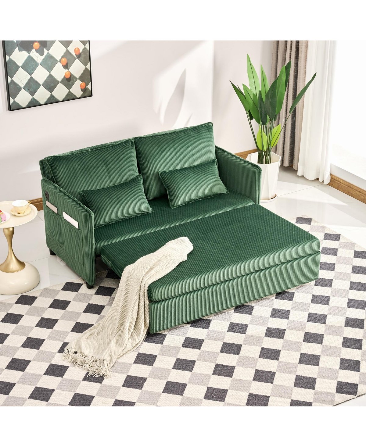 Click here for Clihome 55 Inch 3-in-1 Convertible Sleeper Sofa  P... prices