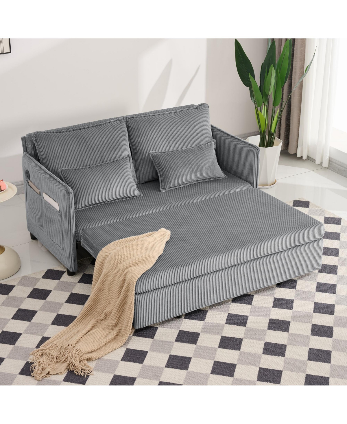 Click here for Clihome 55 Inch 3-in-1 Convertible Sleeper Sofa  P... prices