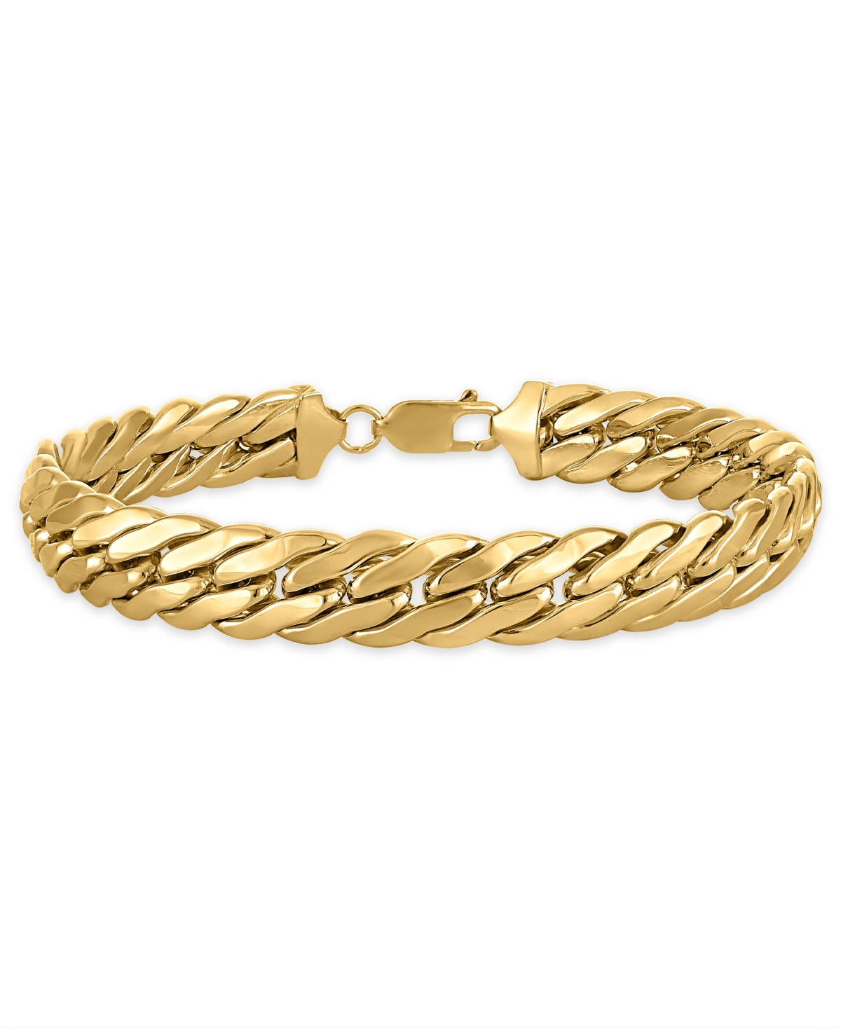 Click here for Macys Mens Double Curb Link Chain Bracelet in 14k... prices