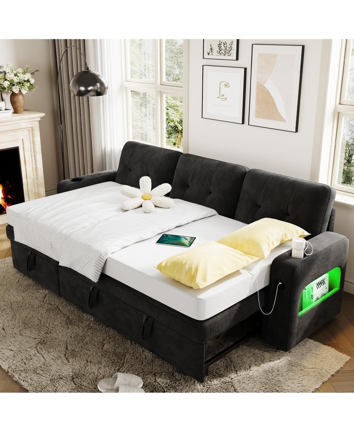 Click here for homfan Modular Sofa with Storage â 84 Sleeper So... prices