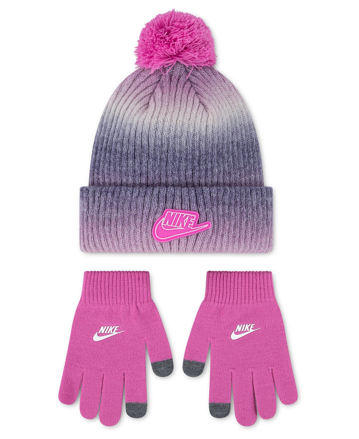 Click here for Nike Girls 7-16 Gradient Peak Pom Beanie and Glove... prices