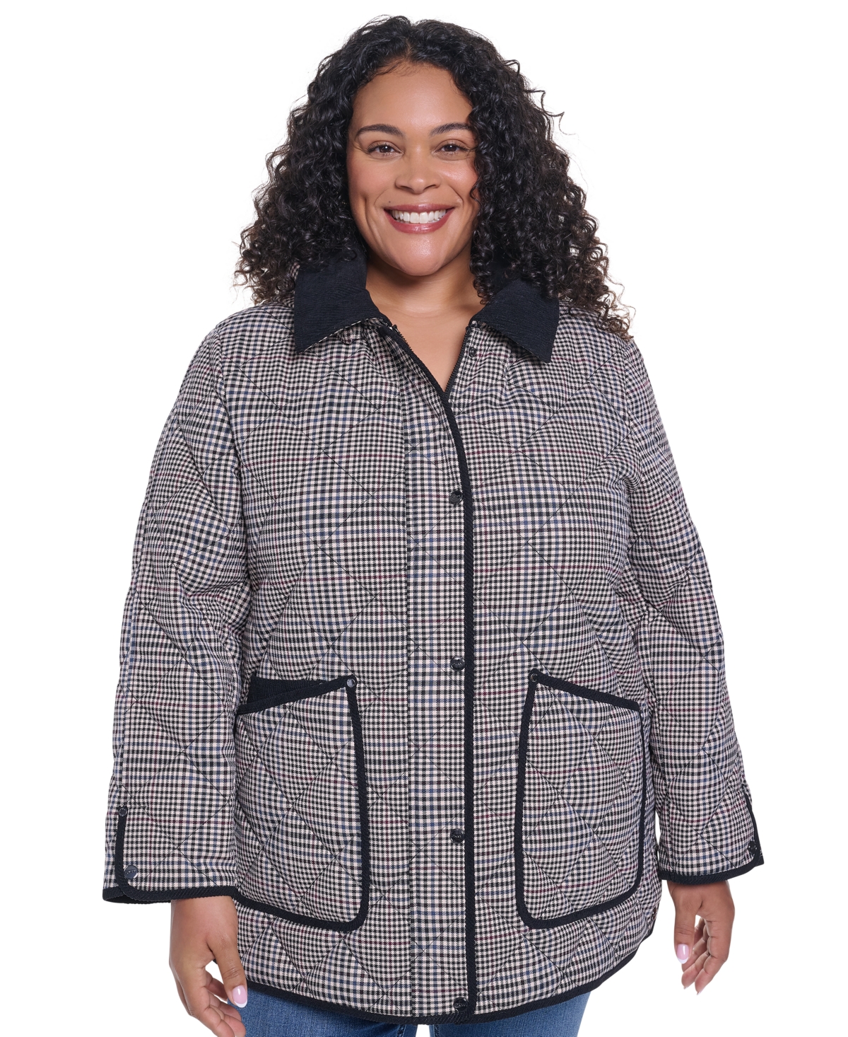 Click here for Dkny Plus Size Corduroy Collar Coat - Heritage Pla... prices