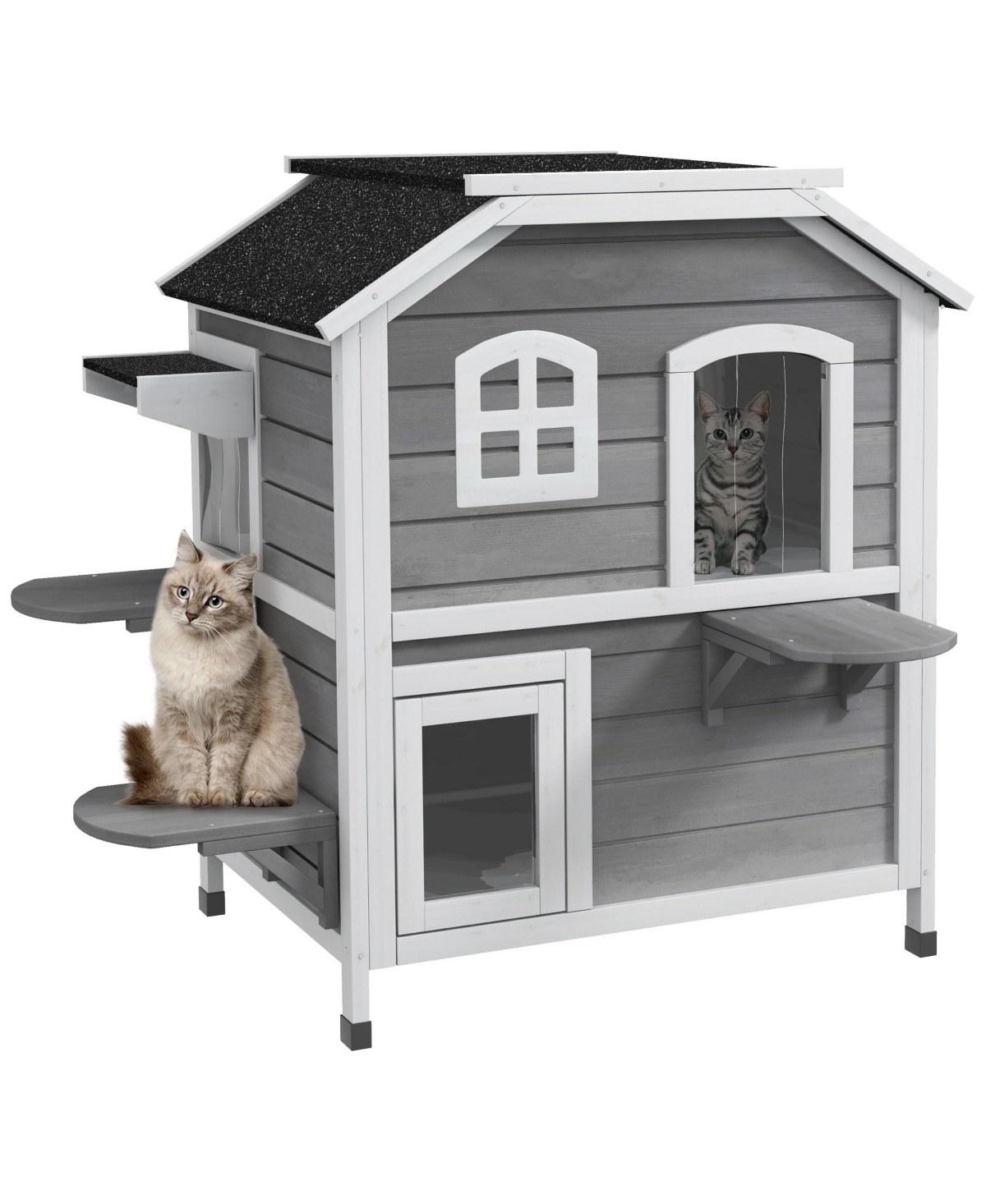 Click here for Ruie 2 Story Outdoor Cat House Weatherproof Wooden... prices