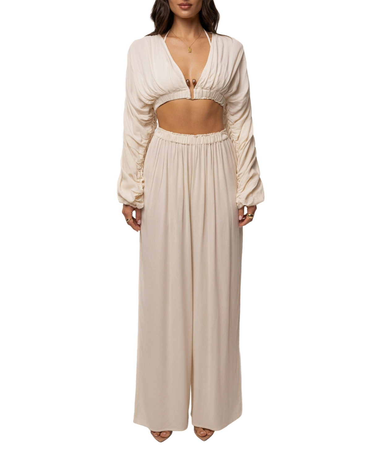 Click here for Jluxlabel Womens Island Breeze Pant Set - Cream prices