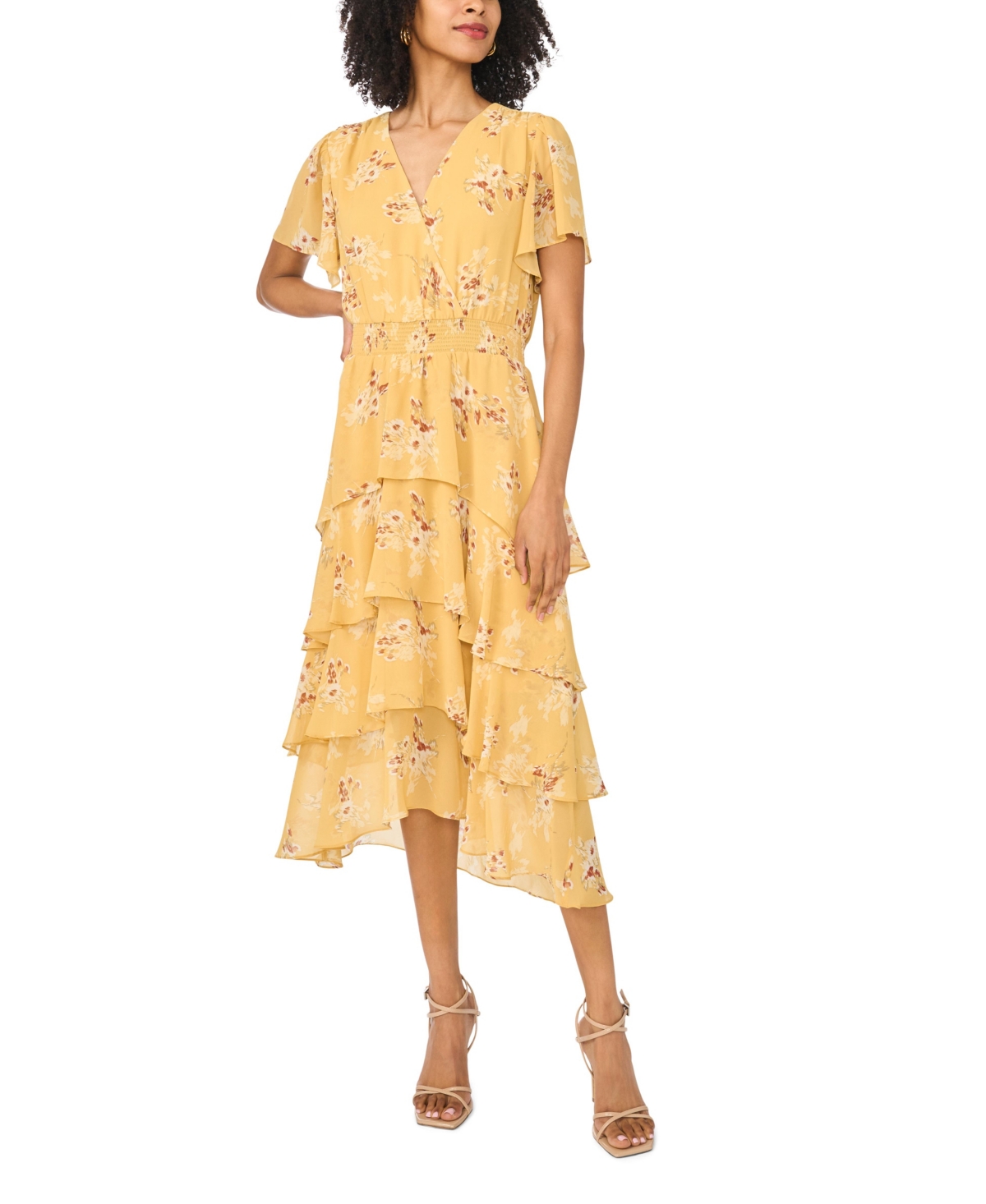 Click here for Vince Camuto Womens Four-Tier Layered Midi Dress -... prices