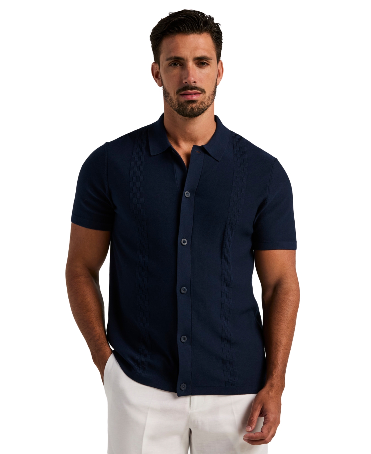 Click here for Cubavera Mens Stripe Short-Sleeve Shirt - Pageant... prices