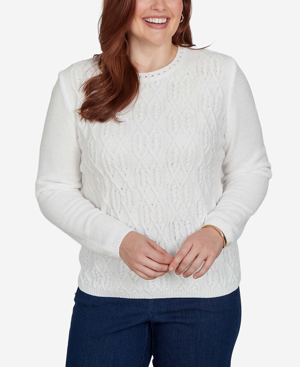 Click here for Alfred Dunner Petite Classic Cable Pullover Chenil... prices