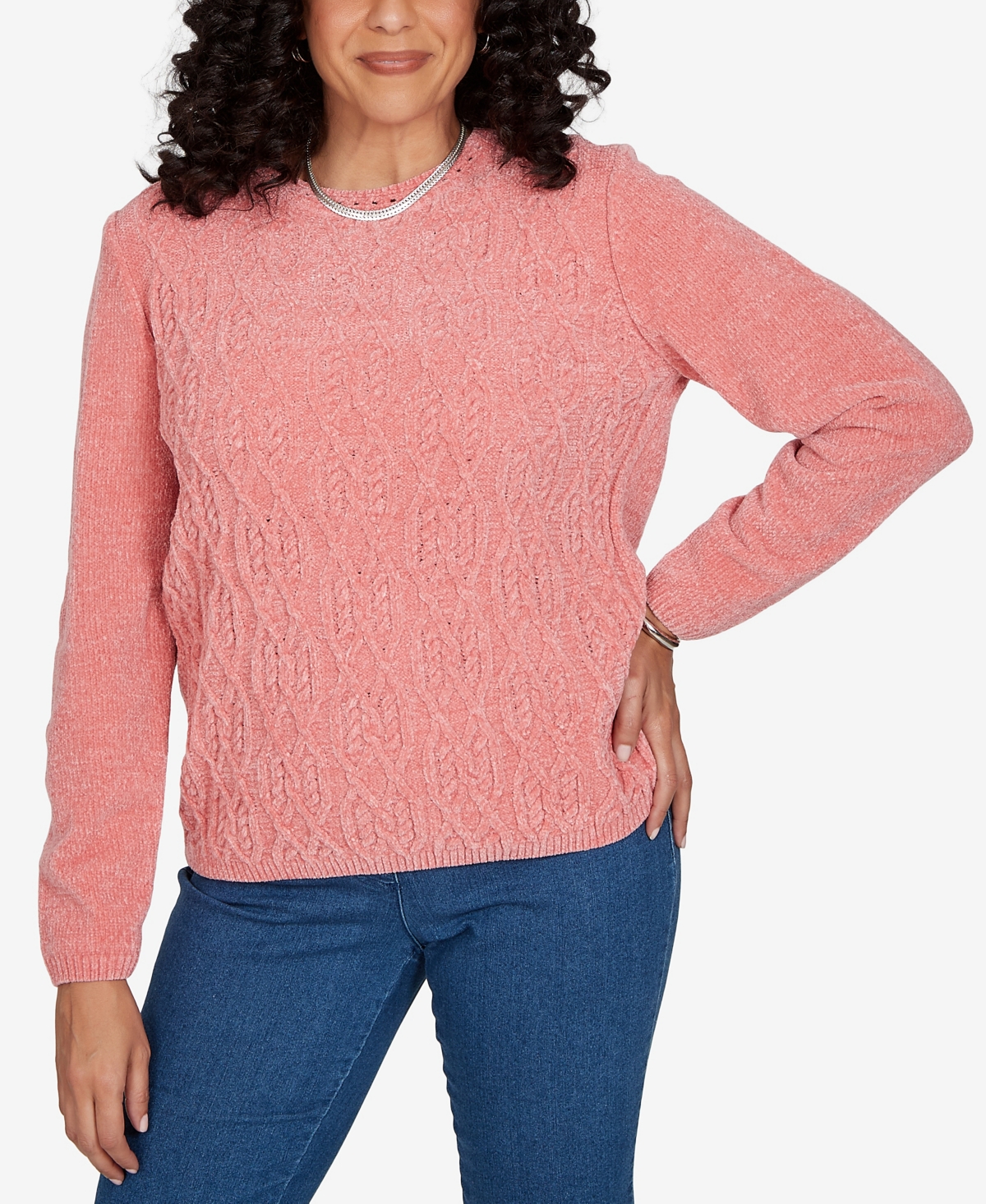 Click here for Alfred Dunner Petite Classic Cable Pullover Chenil... prices