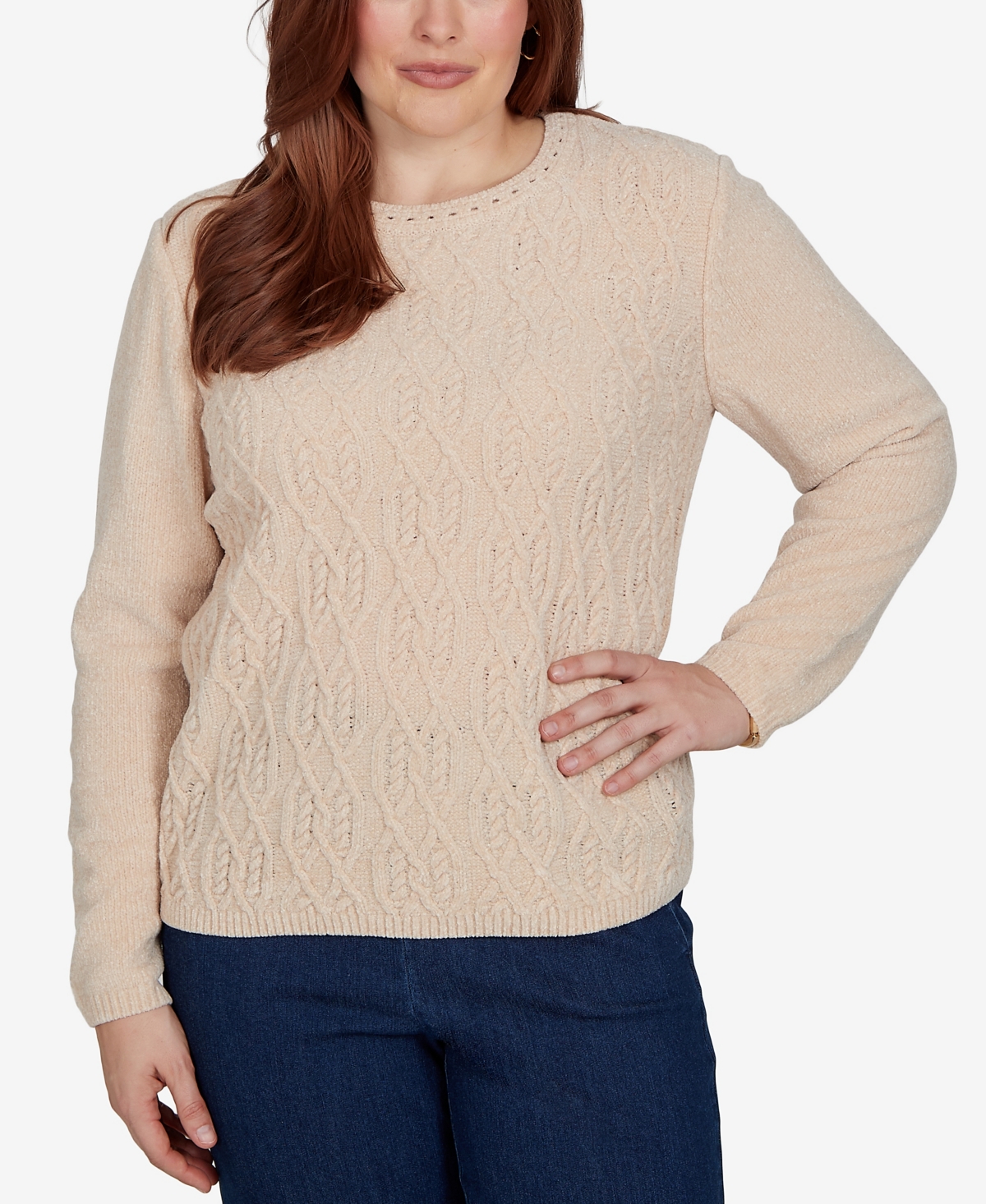 Click here for Alfred Dunner Petite Classic Cable Pullover Chenil... prices