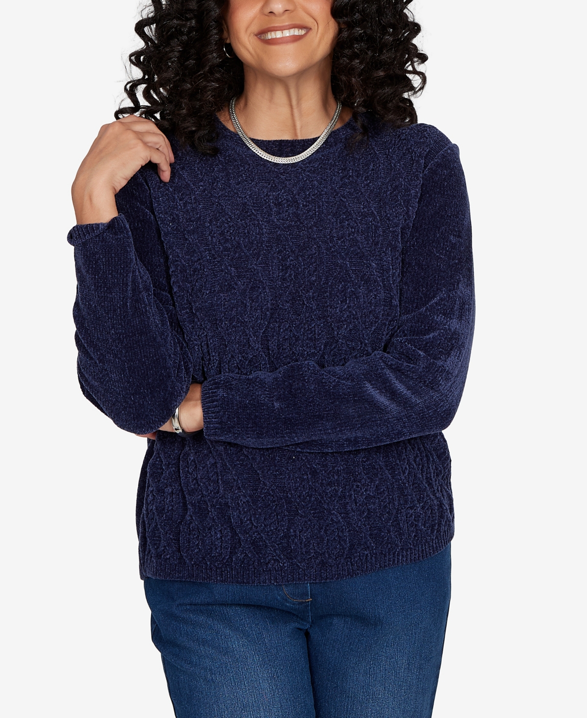 Click here for Alfred Dunner Petite Classic Cable Pullover Chenil... prices