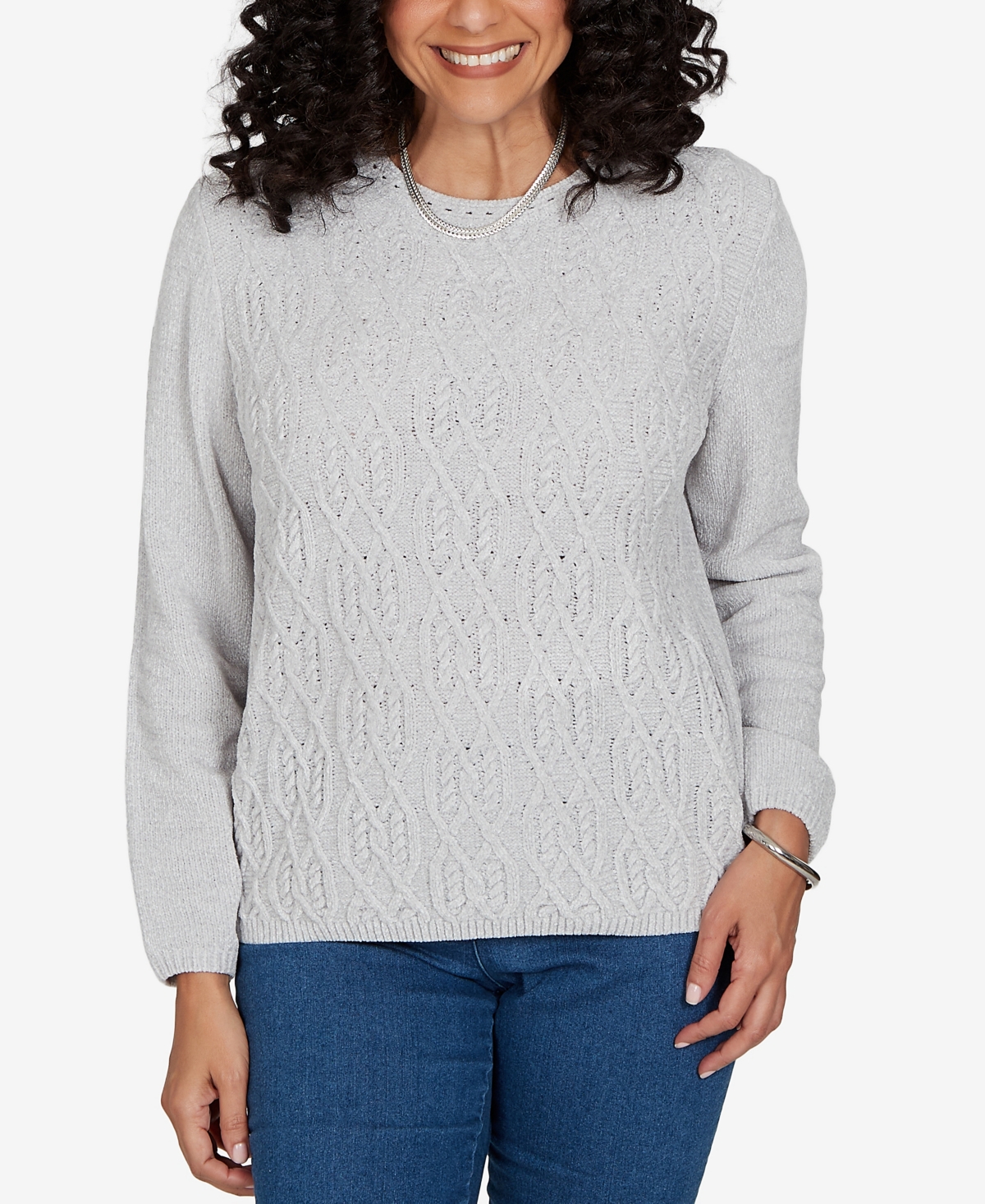 Click here for Alfred Dunner Petite Classic Cable Pullover Chenil... prices