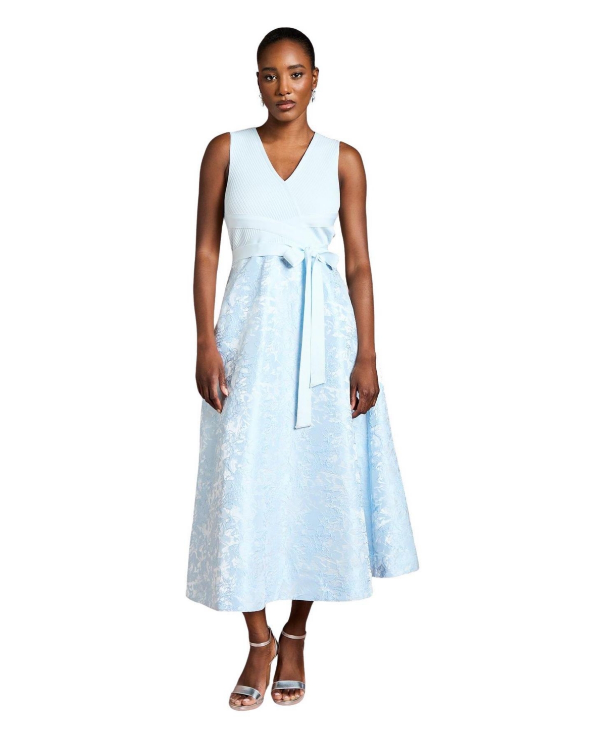 Click here for Coast Womens Bandage V-Neck Jacquard Midi Dress -... prices