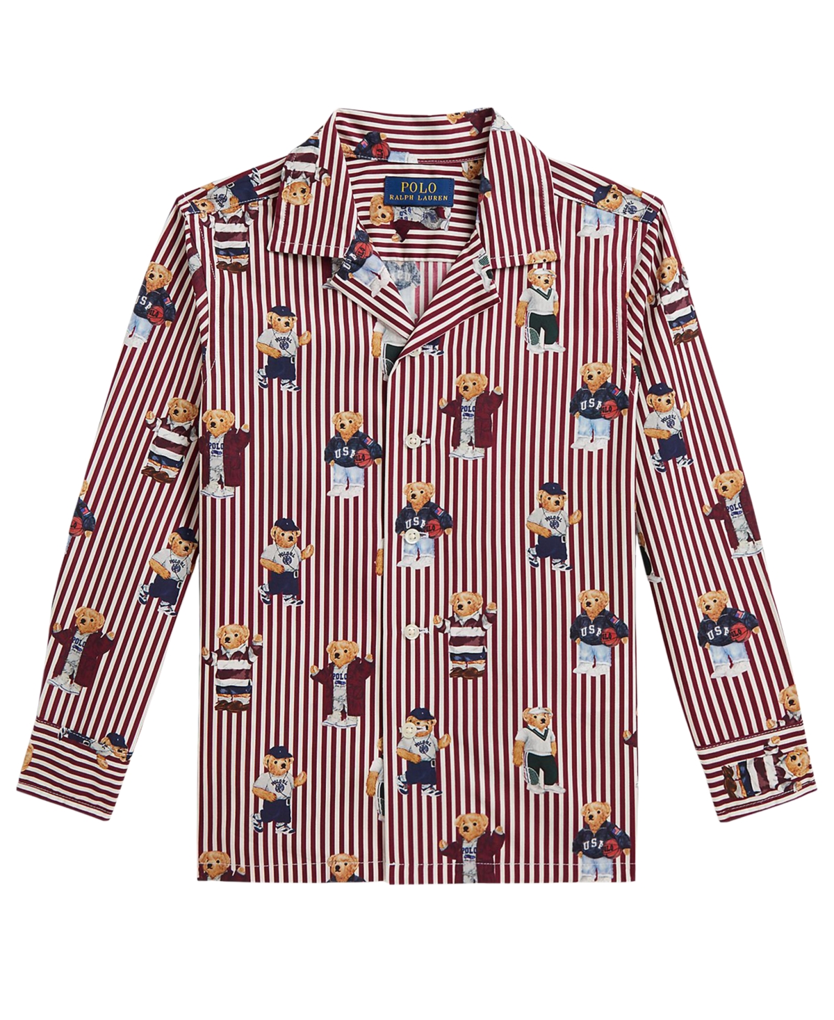 Click here for Polo Ralph Lauren Boys 2T-7 Polo Bear Striped Shir... prices