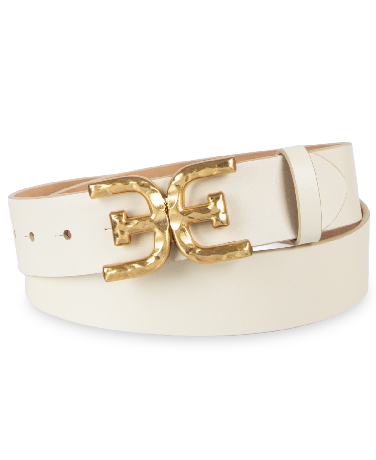 Click here for Sam Edelman Hammered Double-e Logo Plaque Buckle B... prices