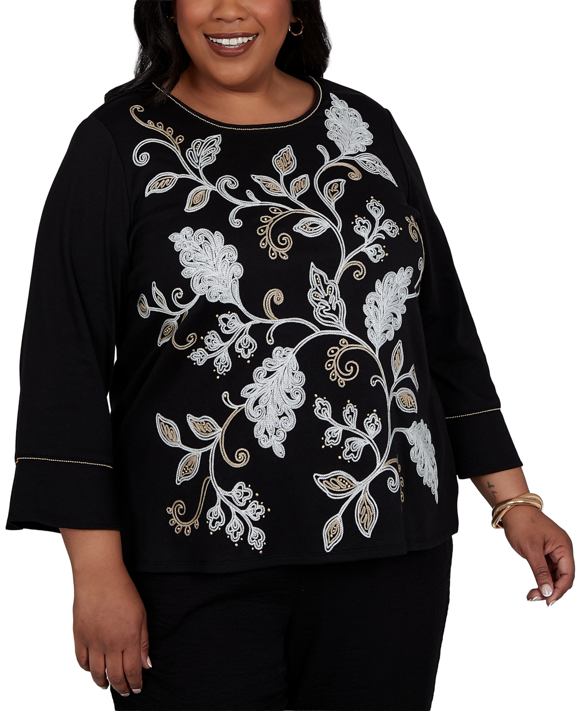 Click here for Alfred Dunner Plus Size Travel Advisory Scroll Lea... prices