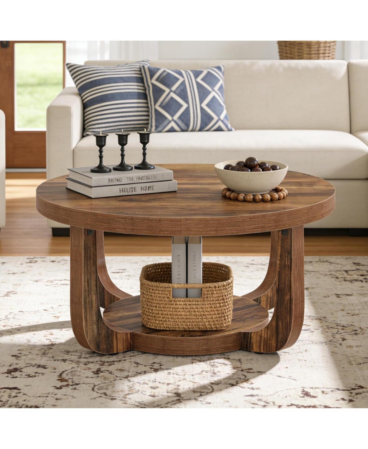 Click here for Tribesigns Round Coffee Table 31.5 2-Tier Coffee T... prices