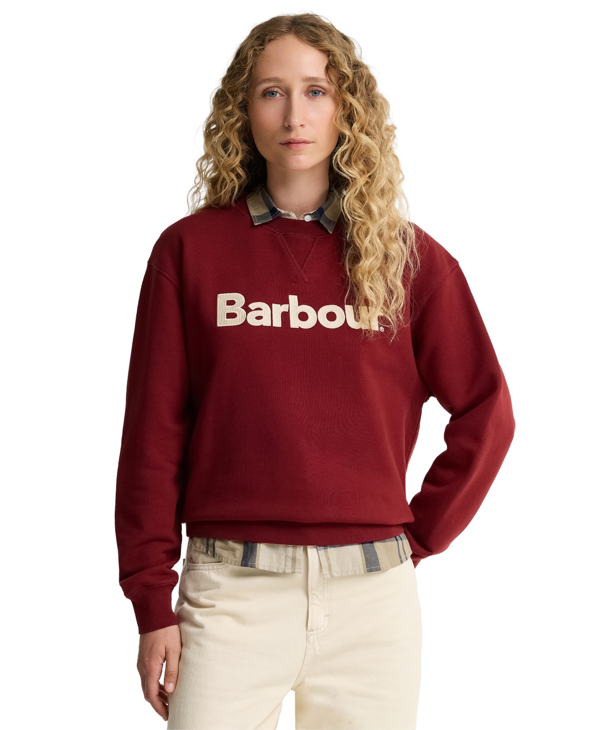 Click here for Barbour Womens Hartland Crewneck Sweatshirt - Cran... prices
