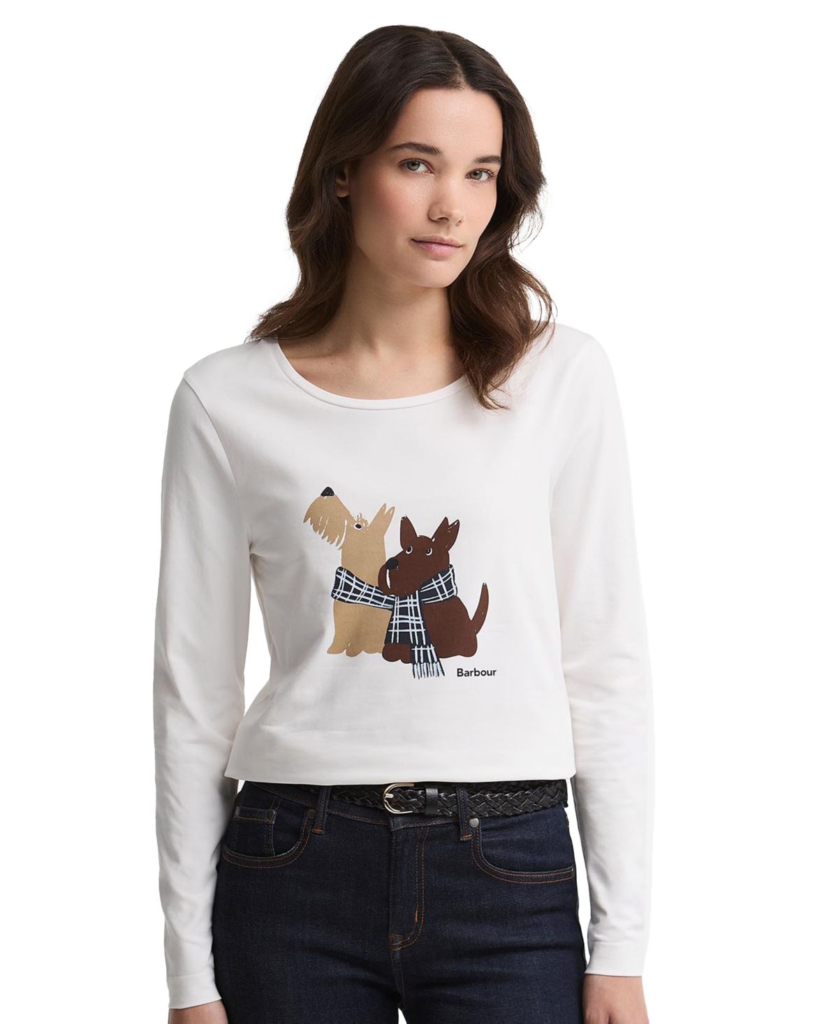 Click here for Barbour Womens Lossie Dog Graphic Crewneck T-Shirt... prices