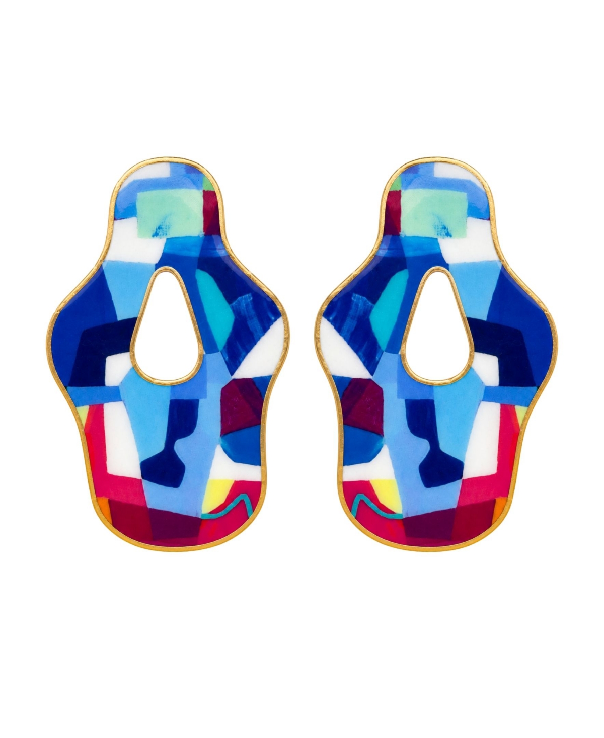 Click here for Swanky Designs Kamaria Statement Earrings - Blue prices