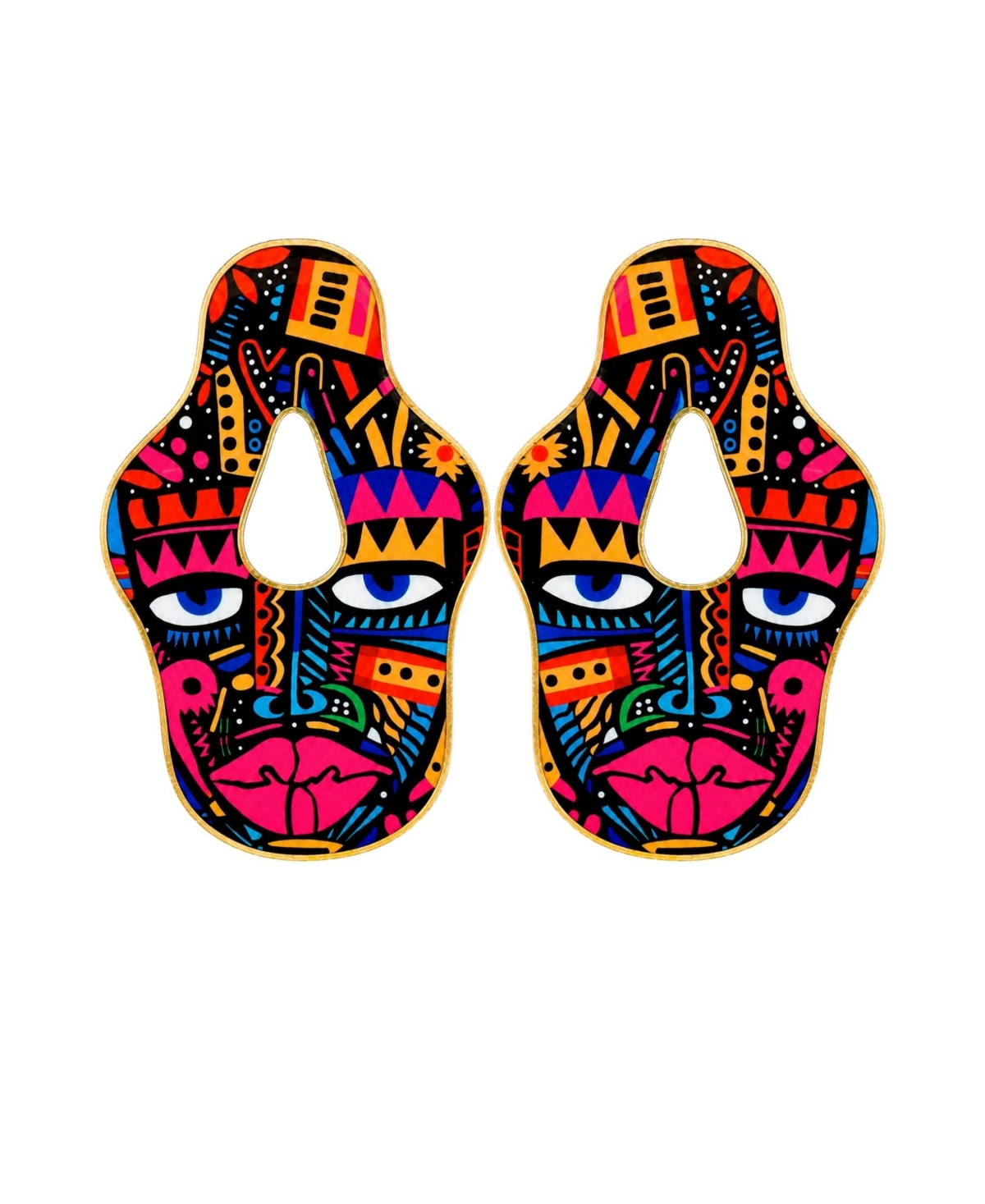 Click here for Swanky Designs Kamaria Statement Earrings - Multi prices