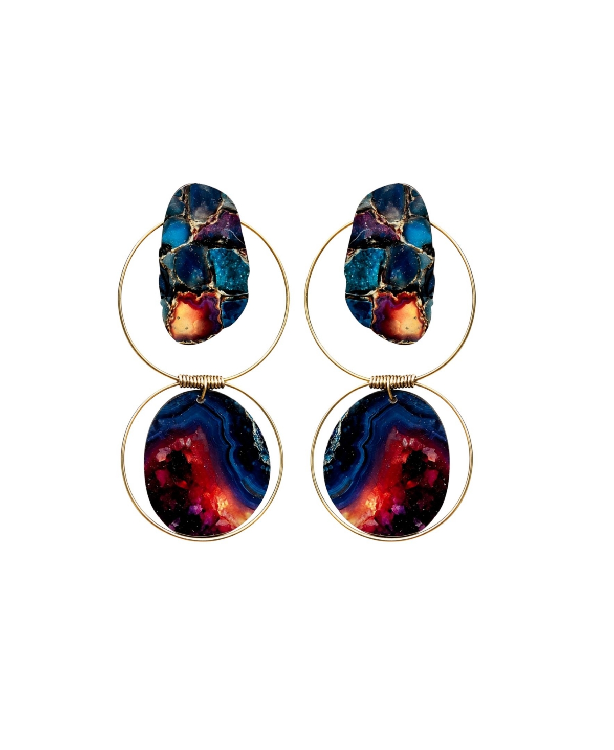 Click here for Swanky Designs Soleil Wire Dangle Statement Earrin... prices
